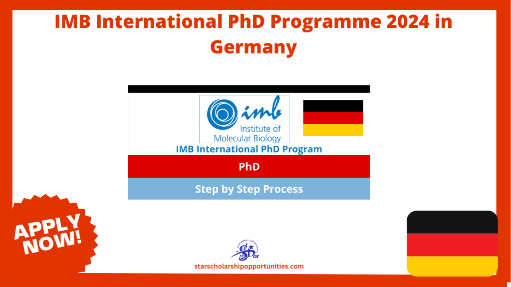 IMB International PhD Programme 2024 in Germany ...