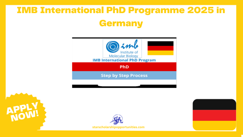 IMB International PhD Programme 2025 in Germany ...